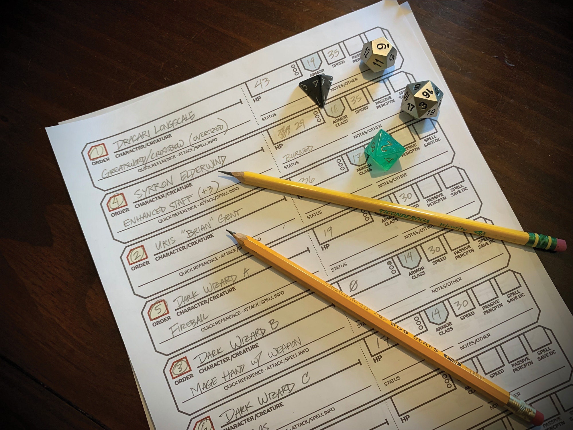 D&D Combat Sheet – Style A - Etsy