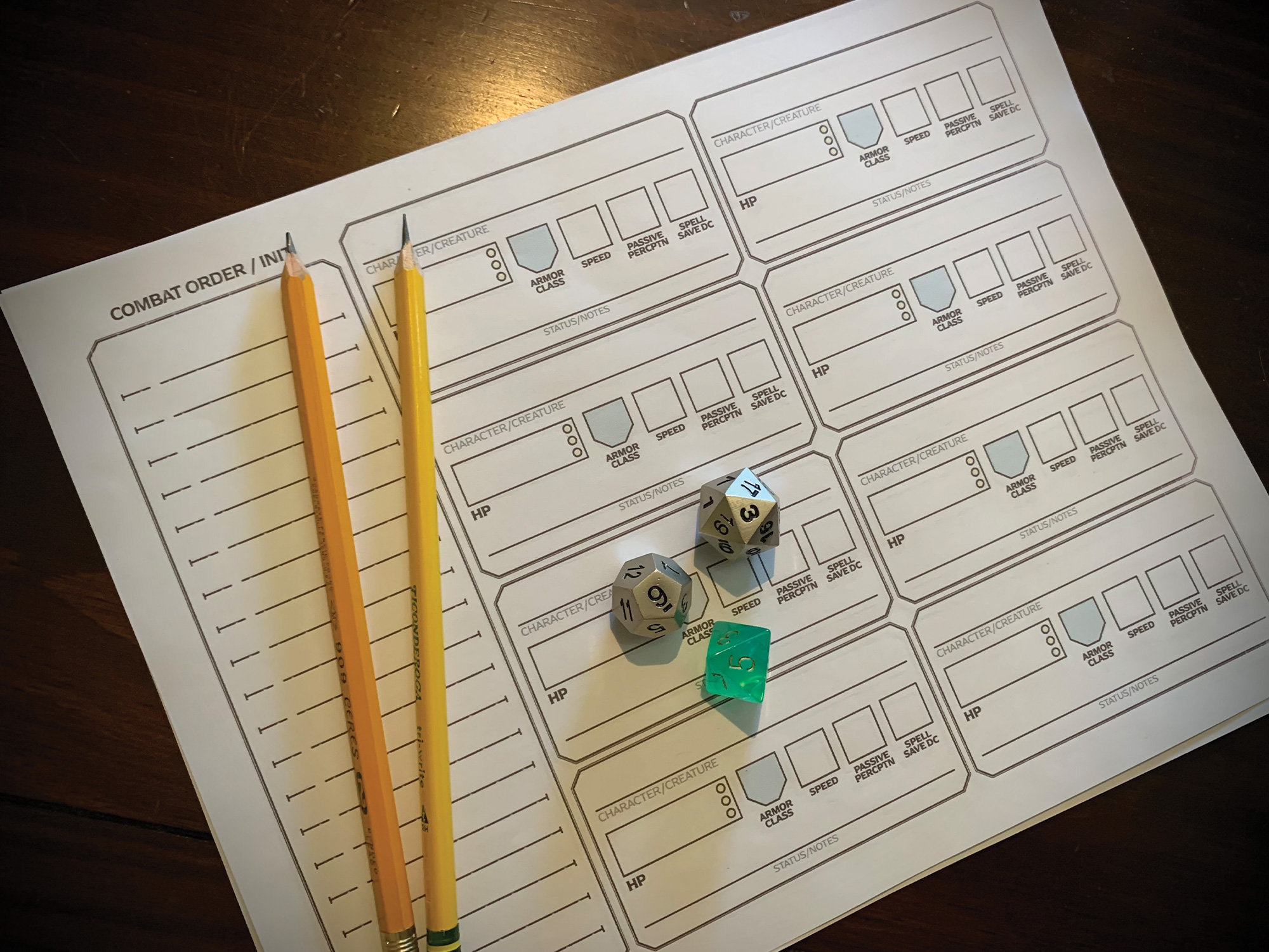 D&D Combat Sheet – Style B - Etsy