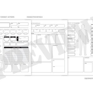 All-in-one D&D Character Sheet - Complete With Equipment Diagram and ...