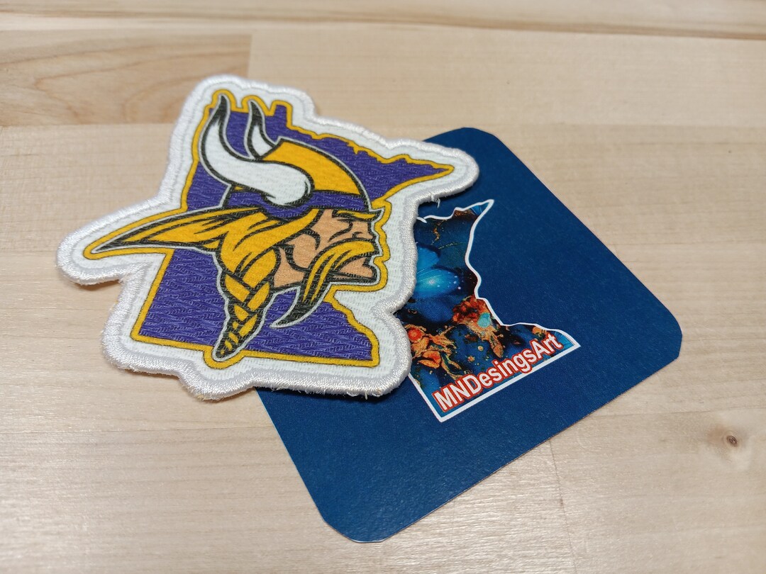 Minnesota Map Patch,minnesota Vikings,mn Patches,purple Viking Patch ...