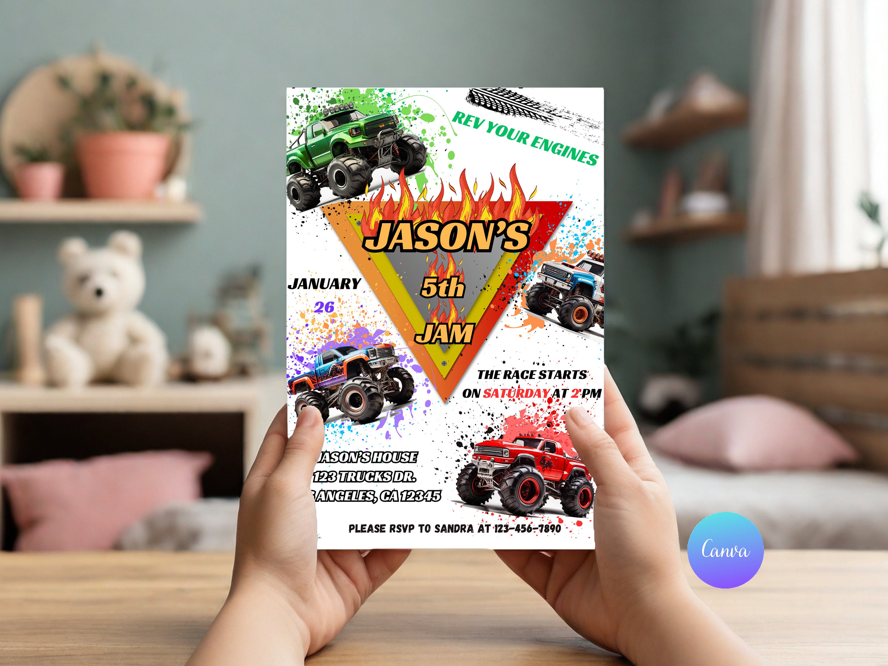 Monster Truck Birthday Party Invitation | Monster Jam Invite ...