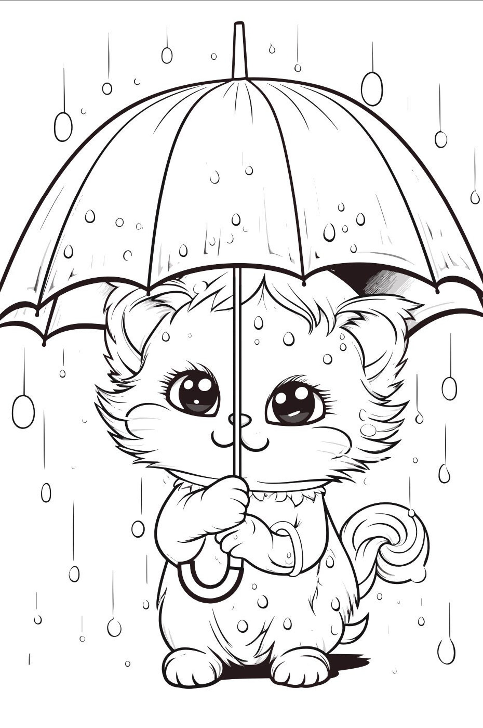 Kitties Kawaii Coloring Cute Kittie for Coloring Kitties for Kids ...