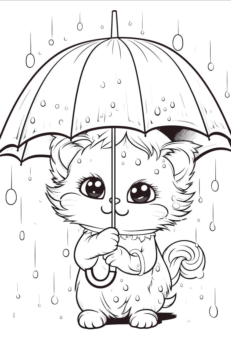 Kitties Kawaii Coloring Cute Kittie for Coloring Kitties for Kids ...
