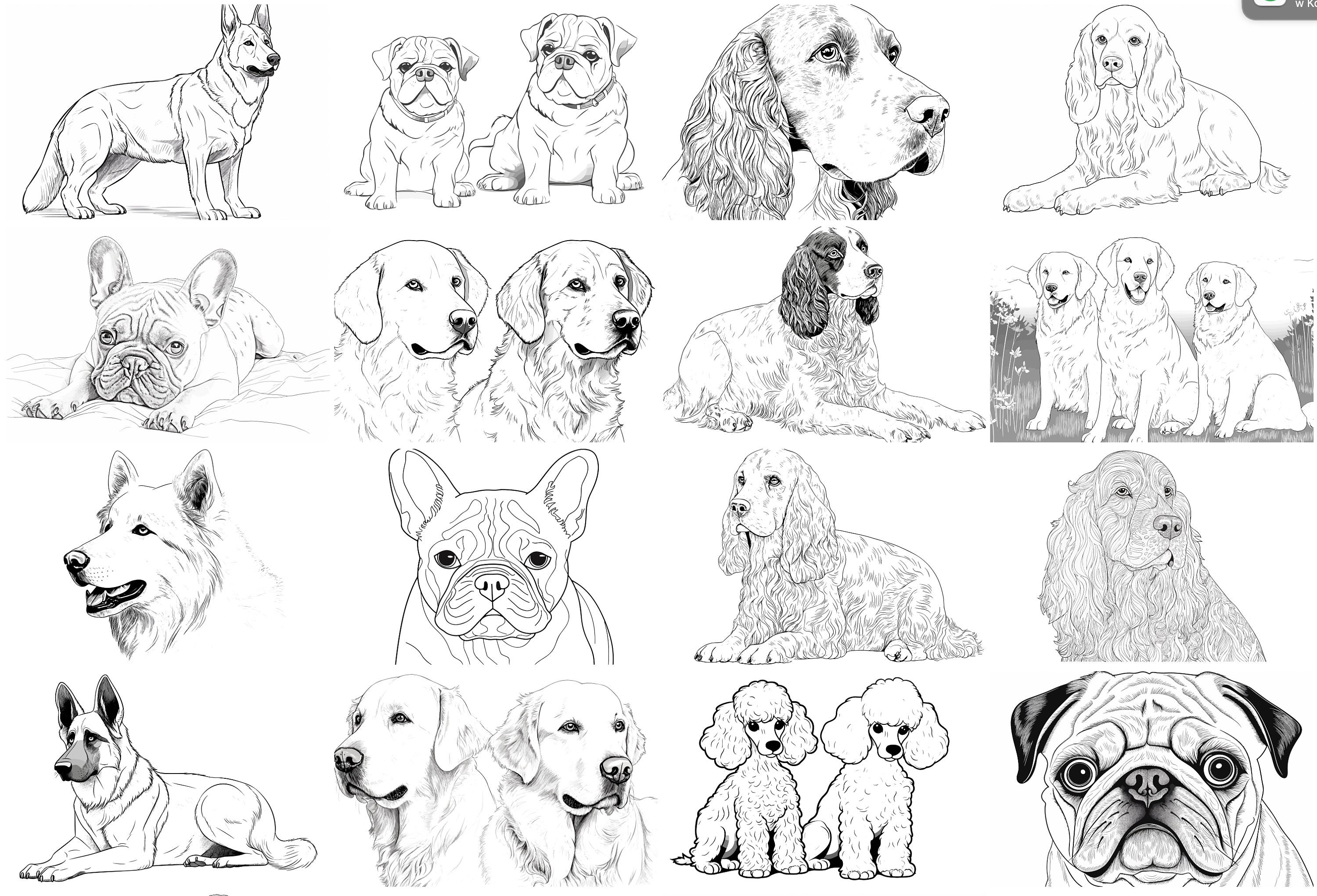Cute Dogs for Coloring Dogs Coloring Pages for Kids Adults Coloring Dog ...