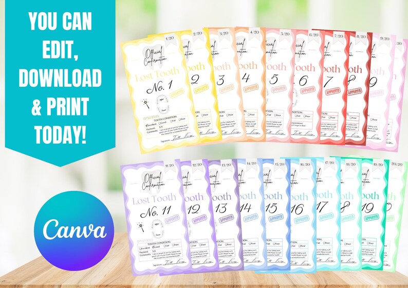 Tooth Fairy Collection Tokens Tooth Fairy Letter Printable Lost Tooth ...