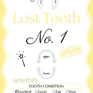 Tooth Fairy Collection Tokens Tooth Fairy Letter Printable Lost Tooth ...