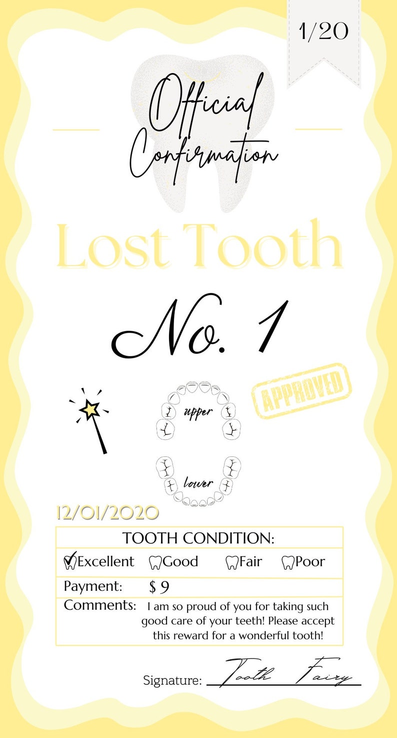 Tooth Fairy Collection Tokens Tooth Fairy Letter Printable Lost Tooth ...