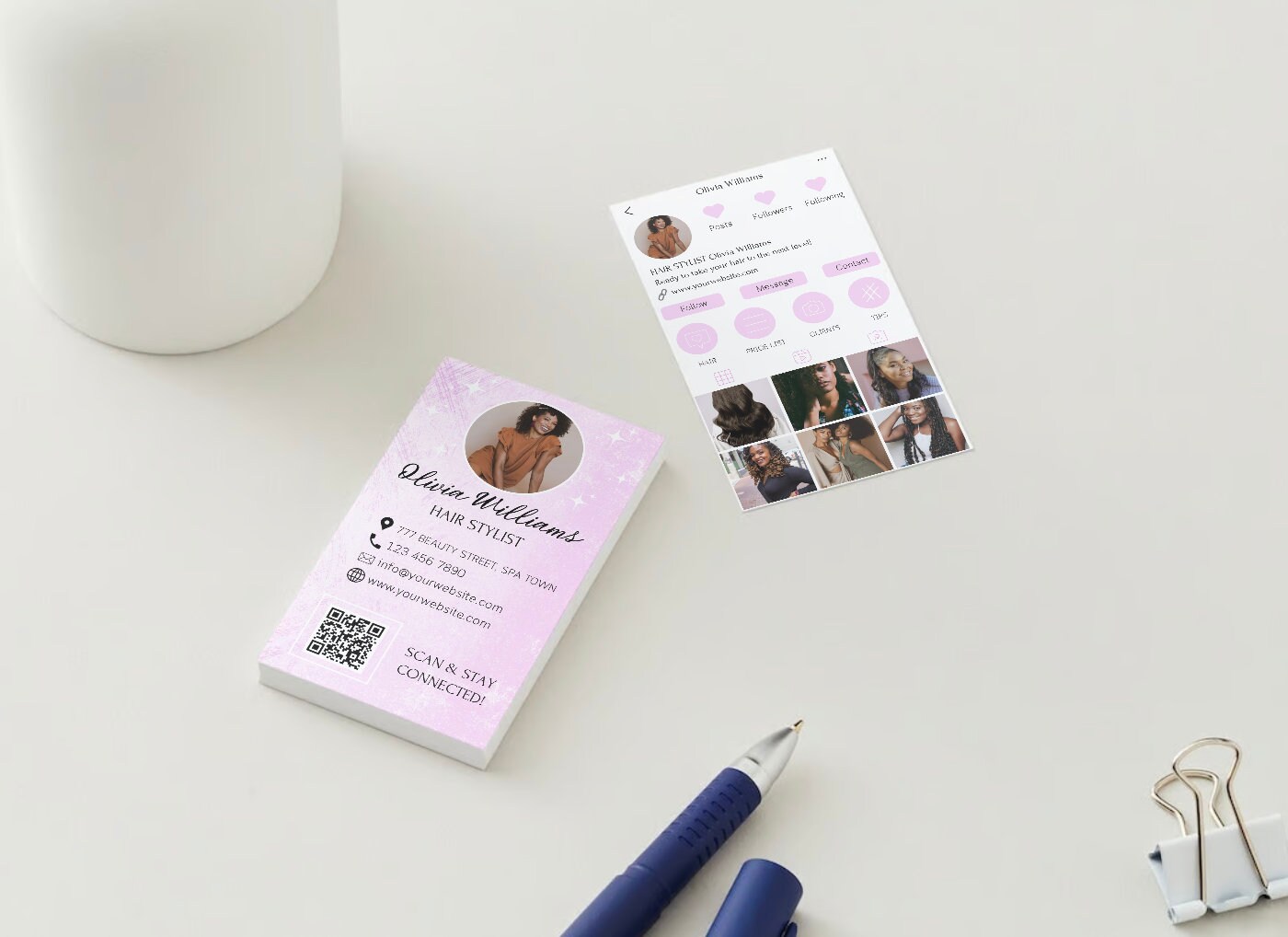 Instagram Business Cards, DIY Canva Business Card Template Design, IG ...