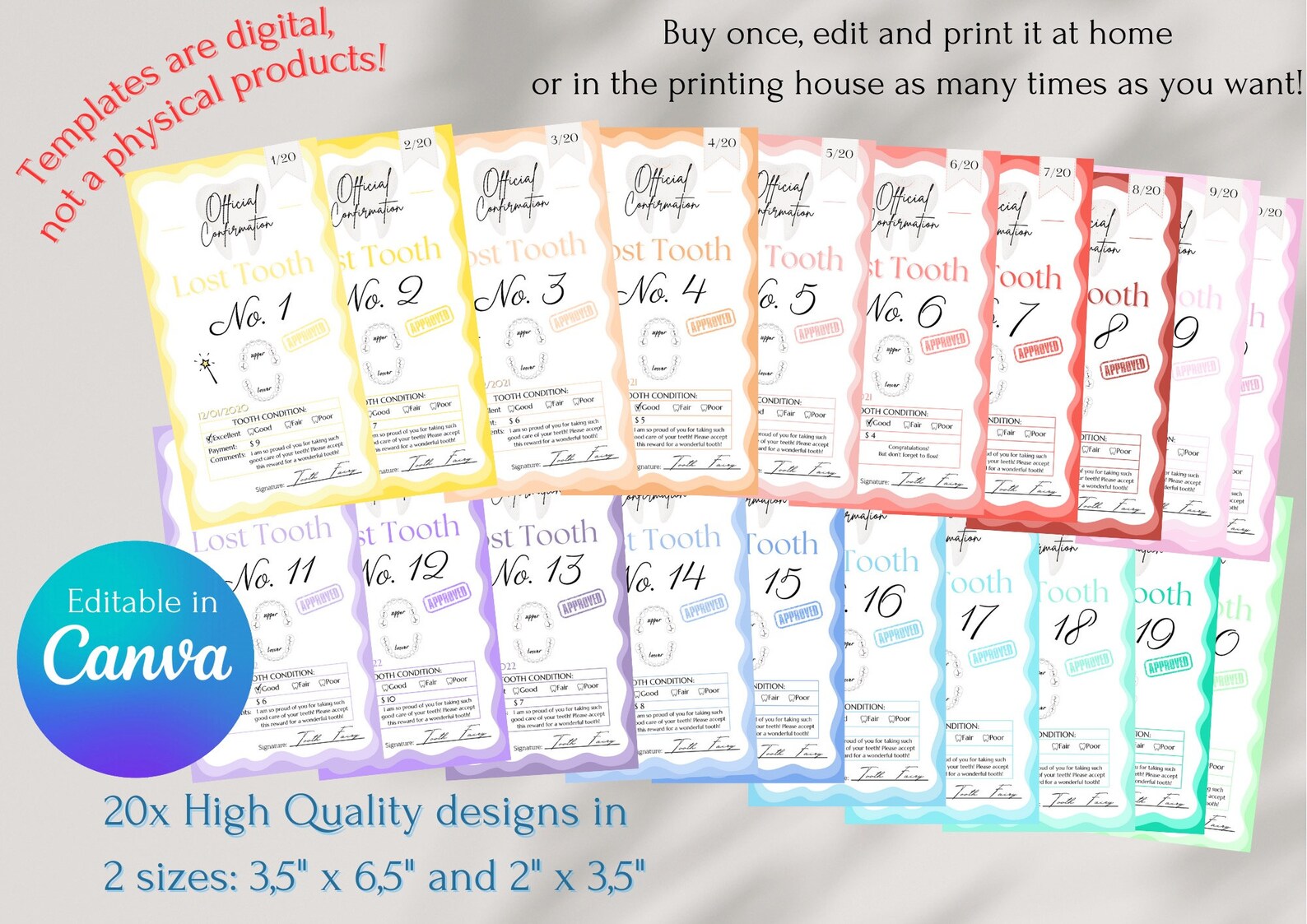 Tooth Fairy Collection Tokens Tooth Fairy Letter Printable Lost Tooth ...