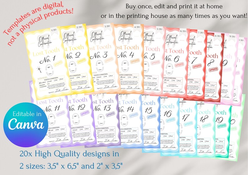 Tooth Fairy Collection Tokens Tooth Fairy Letter Printable Lost Tooth ...