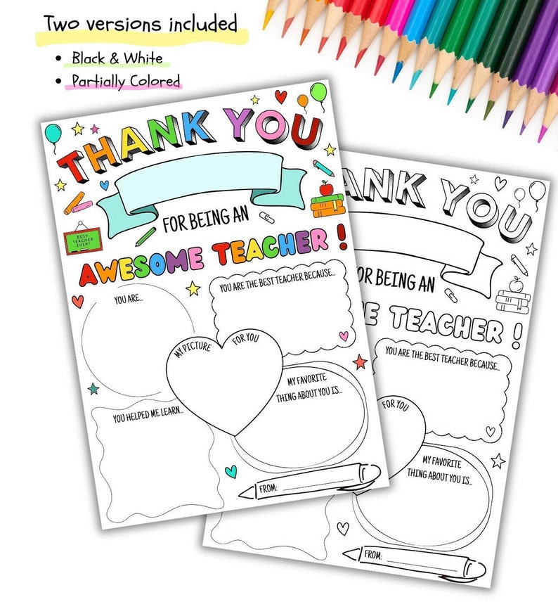 Teacher Appreciation Printable Teacher Appreciation Week Gift Thank You ...