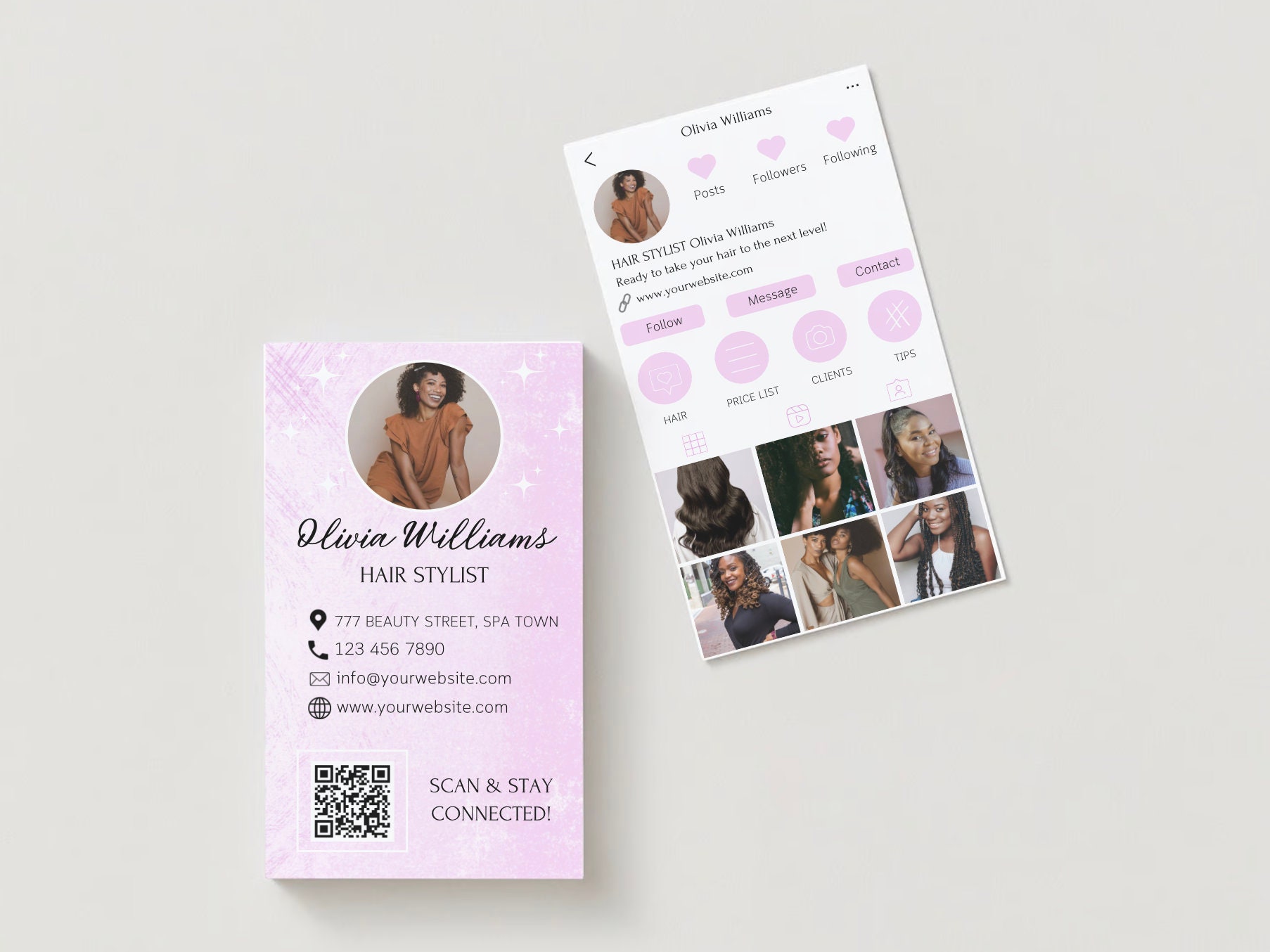 Professional Instagram Business Cards, DIY Business Card Template ...