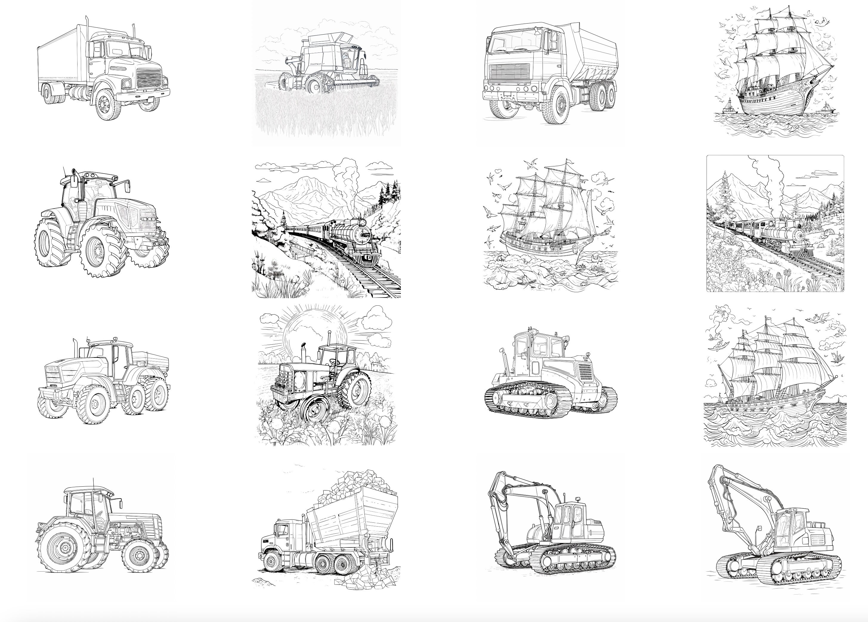 Vehicles Coloring Pages for Boys, Pack of Coloring Pages, Cars for ...