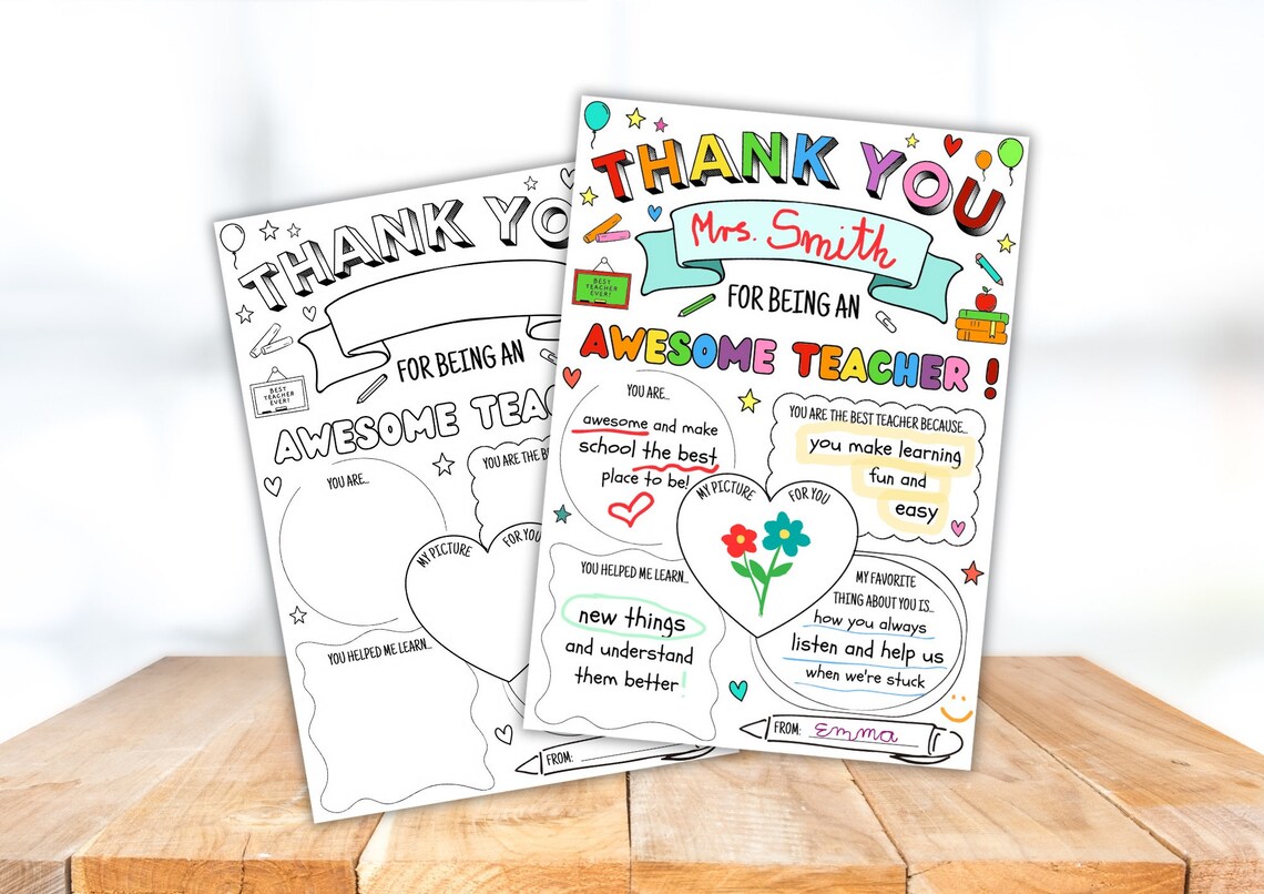 Teacher Appreciation Printable Teacher Appreciation Week Gift Thank You ...
