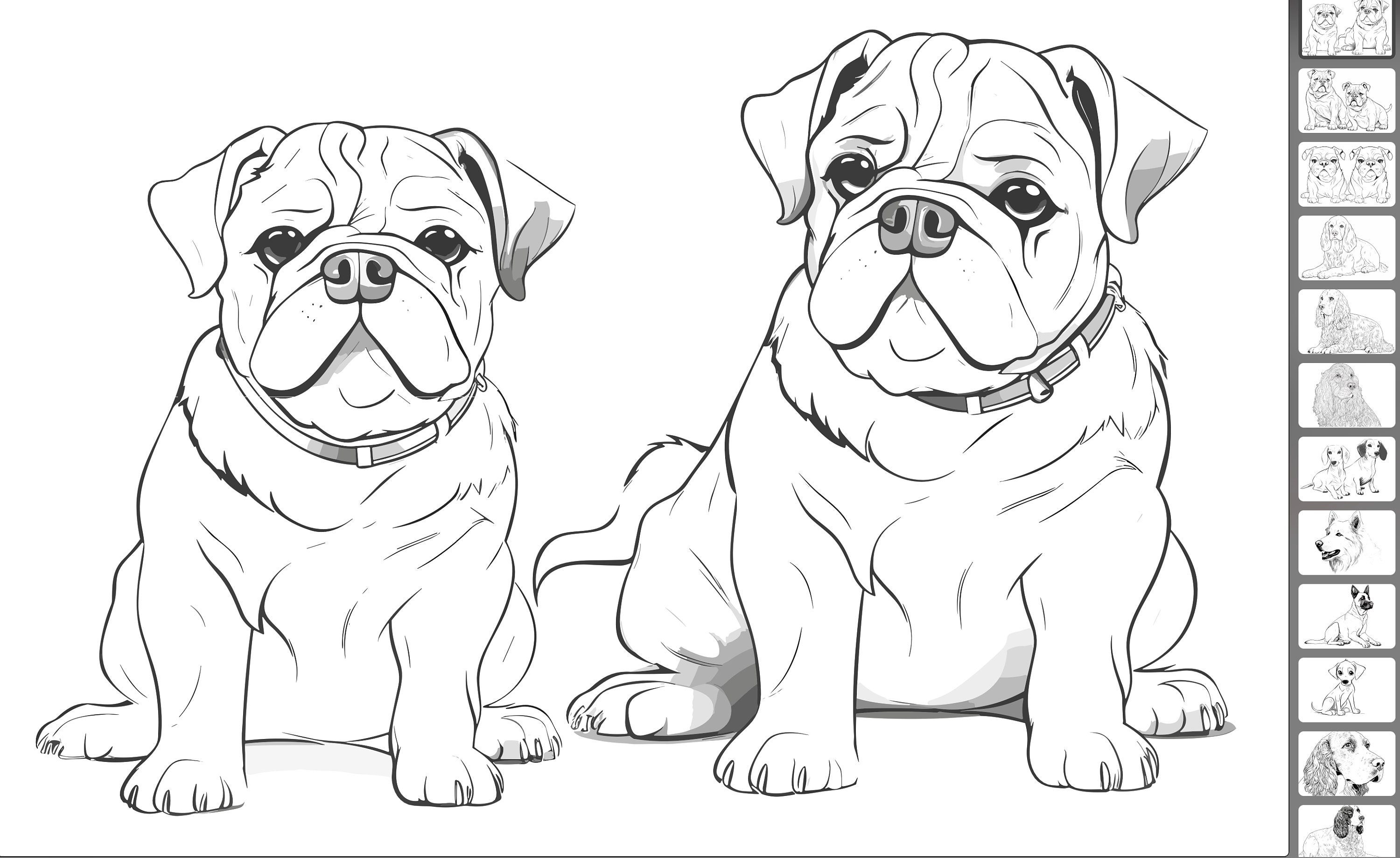 Cute Dogs for Coloring! Dogs Coloring Pages for Kids Adults Coloring ...