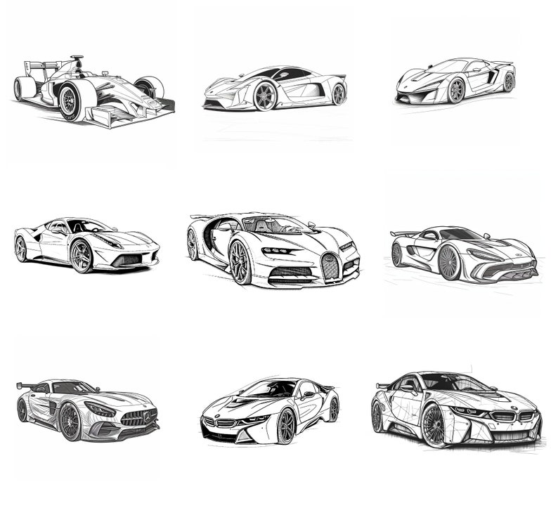 23 Supercars Coloring Pages for Kids Cars for Coloring Racing - Etsy