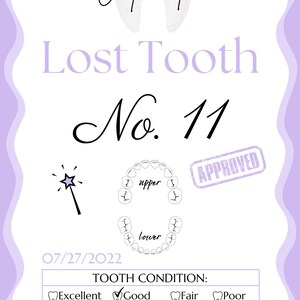 Tooth Fairy Collection Tokens Tooth Fairy Letter Printable Lost Tooth ...