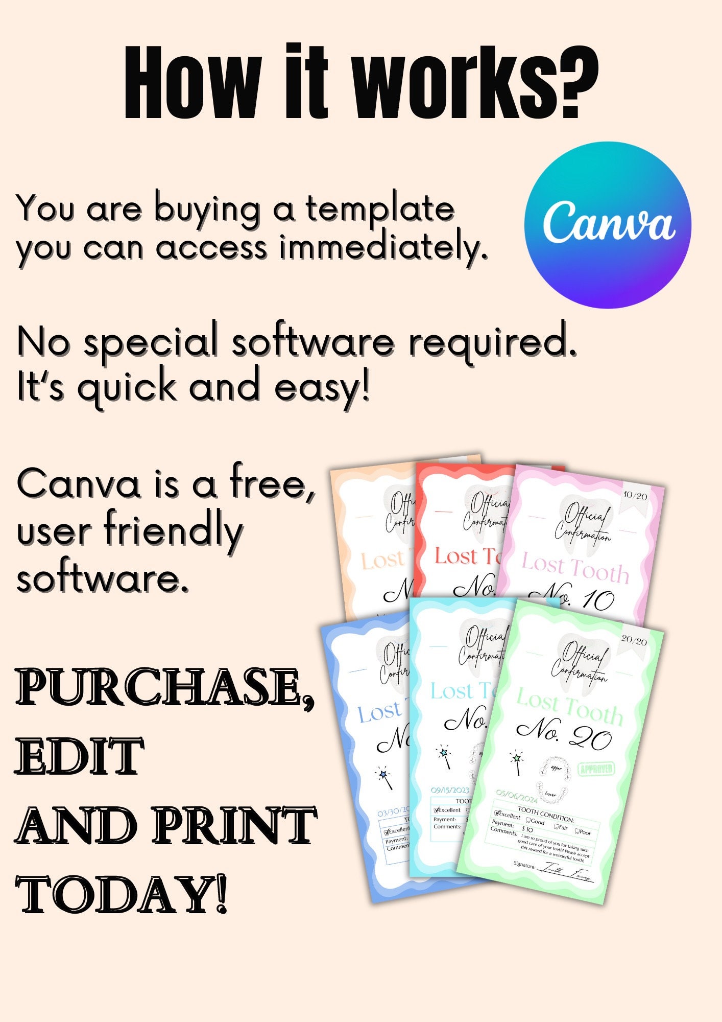 Tooth Fairy Collection Tokens Tooth Fairy Letter Printable Lost Tooth ...