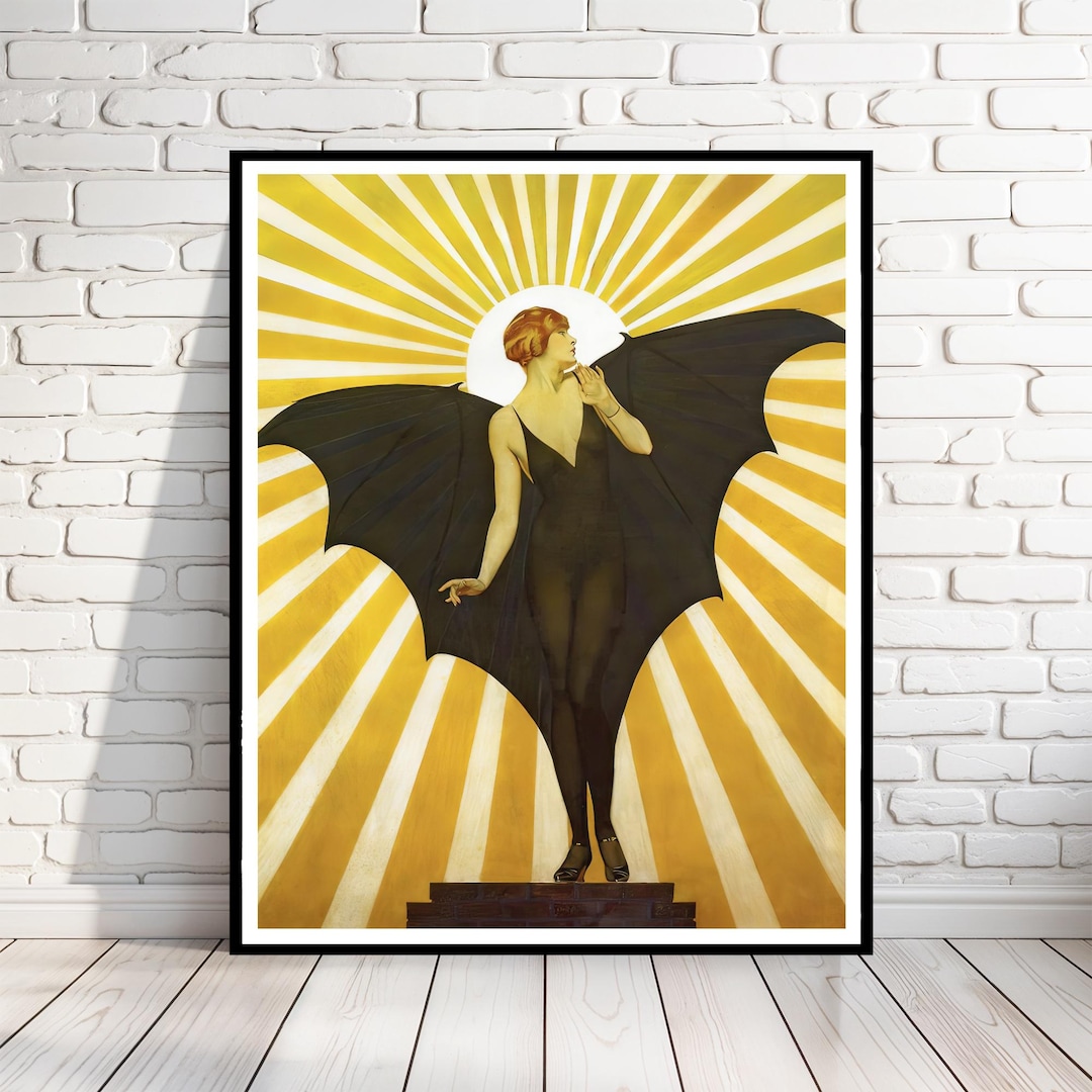 Bat Lady Flapper | Magazine Cover From 1920s | Art Deco Print Poster ...