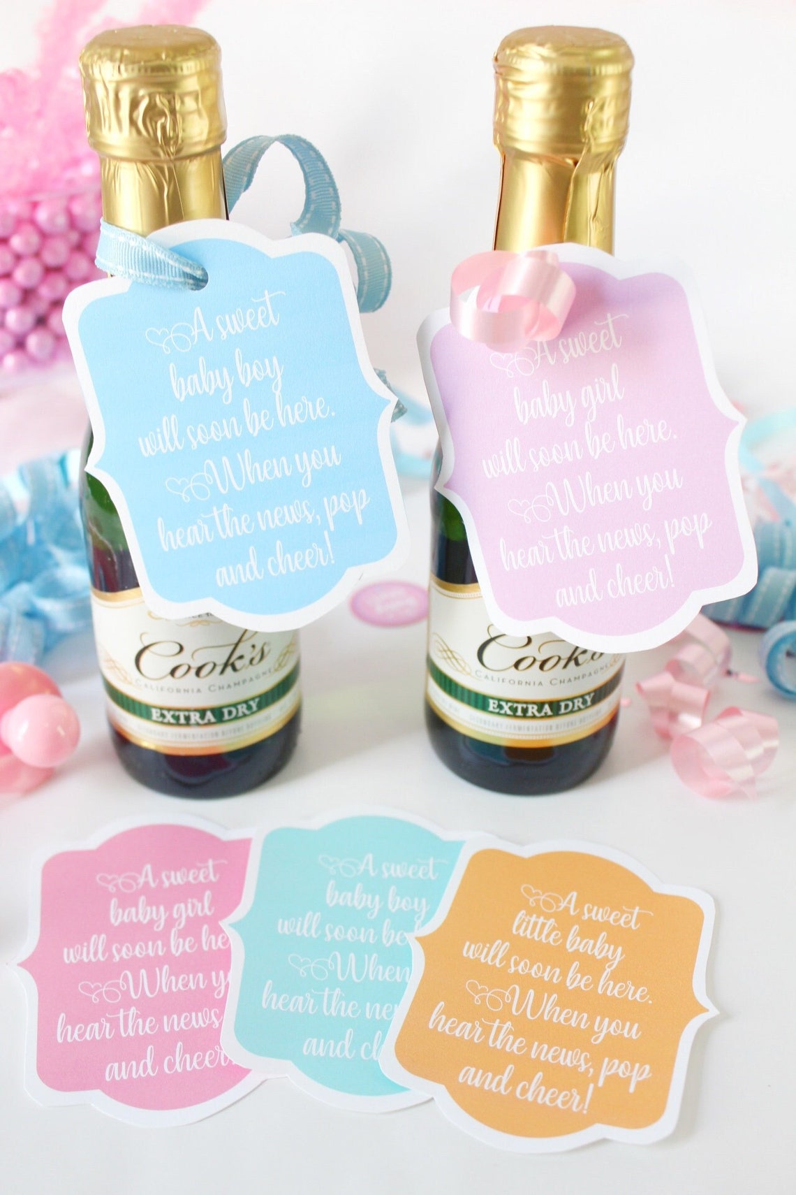 Champagne Tags for Baby Shower Favors - Etsy