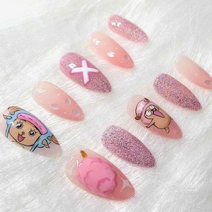 Chopper One Piece Nails Press on Nails Anime Nails One Piece Hand Drawn ...