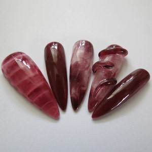 Gothic | Snake Nails | Ruby Red Nails | 3D Snake Nails | Handmade Press ...