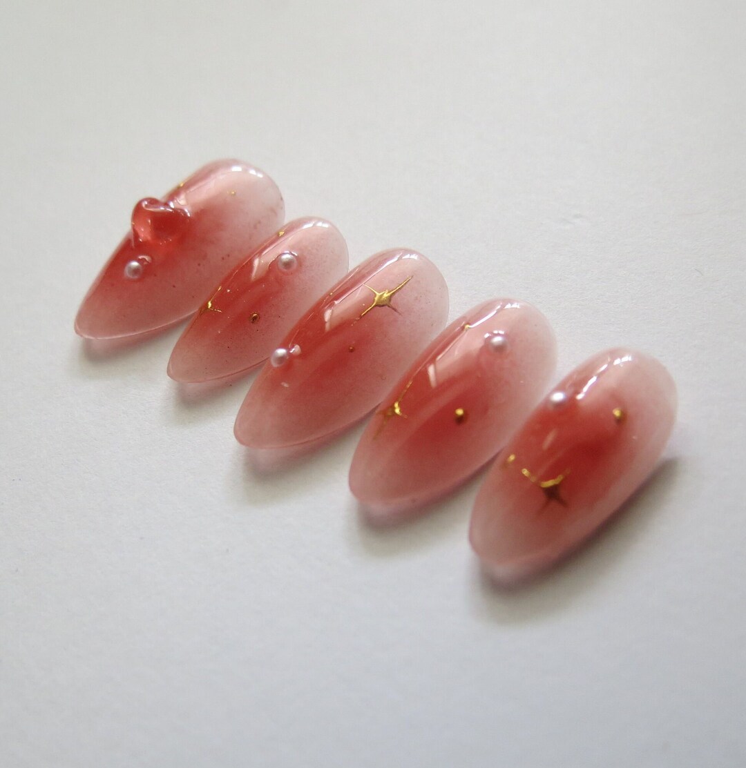 Red Fox Blushing Nails | Blushing Nails | Starry Nails | Cozy Nails ...