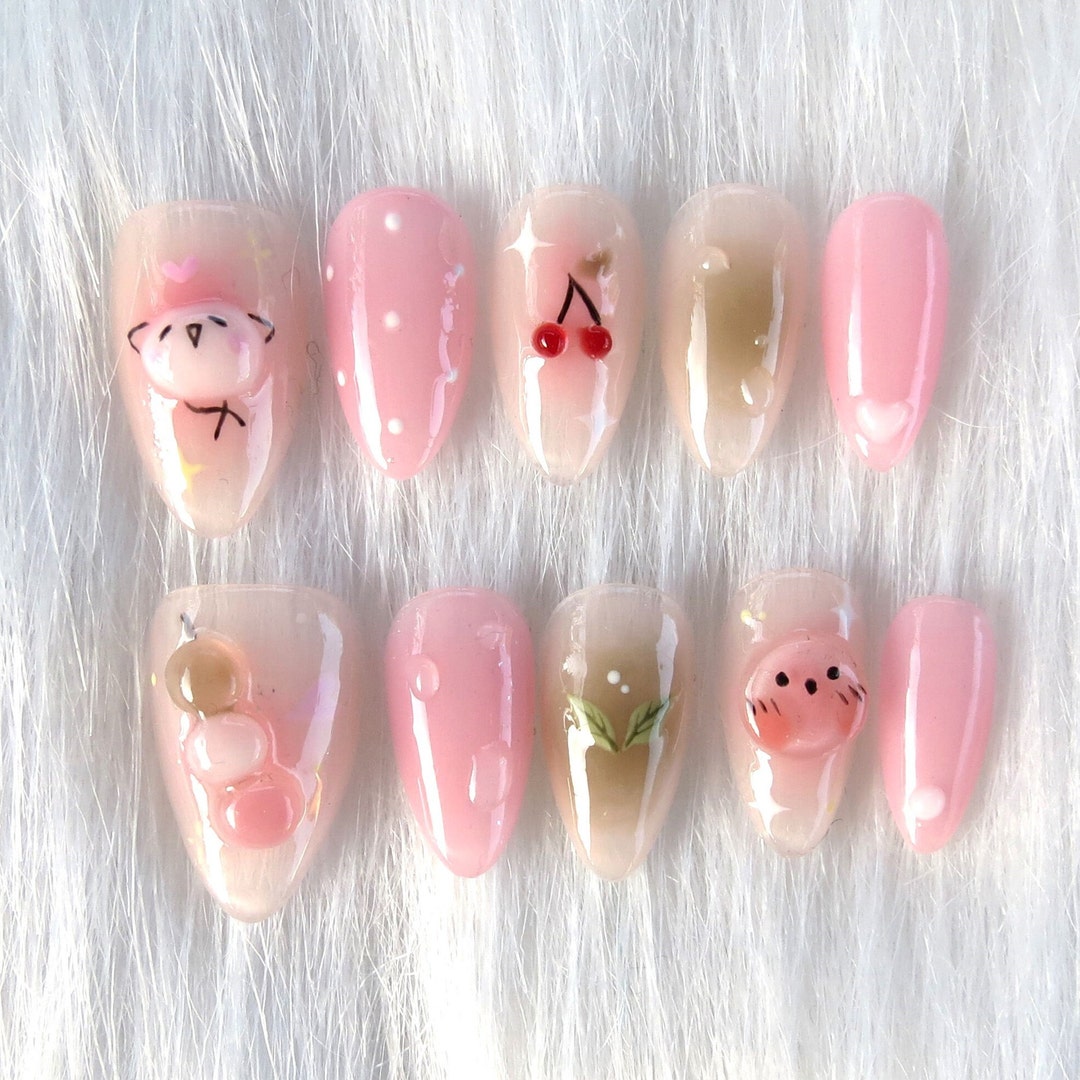 Mochi Dango Nails | Press on Nails | Cute Nails | 3D Nails | Japanese ...
