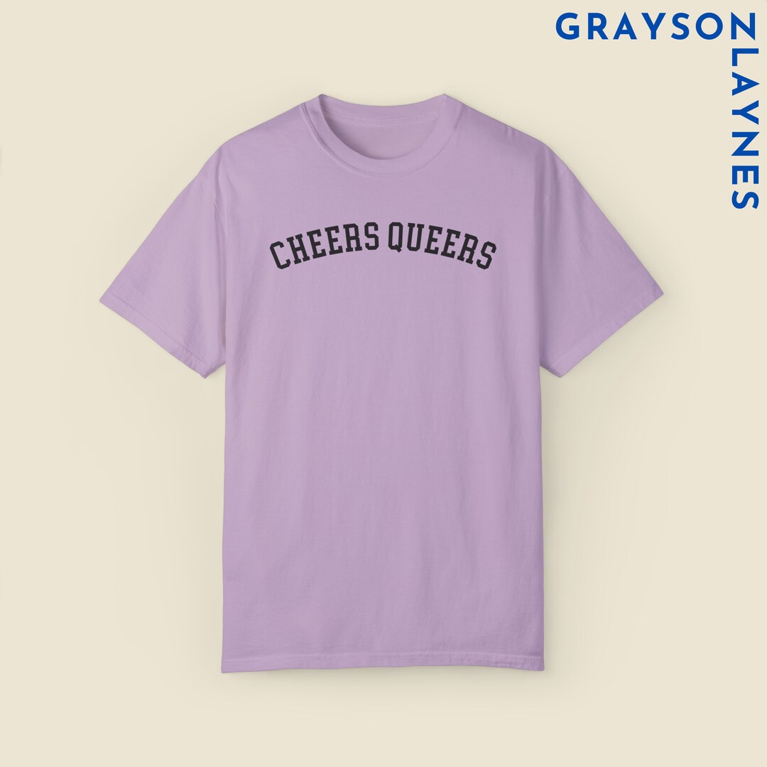 CHEERS QUEERS Unisex Comfort Colors T-shirt black Font Gay Pride Shirt ...
