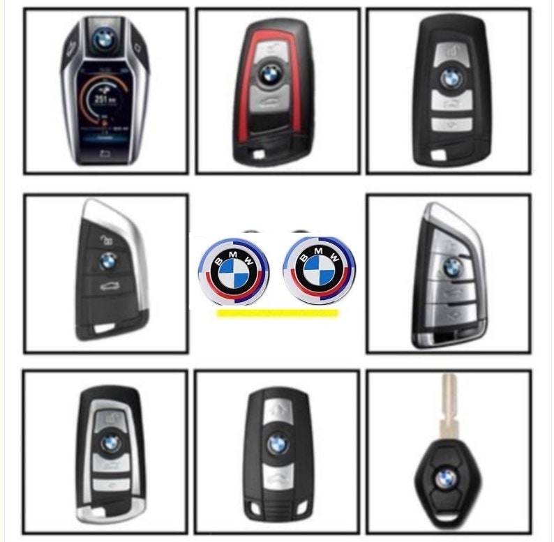 X2 BMW 50th Year M Anniversary Key Fob Badge Emblem Sticker Decal Cap ...