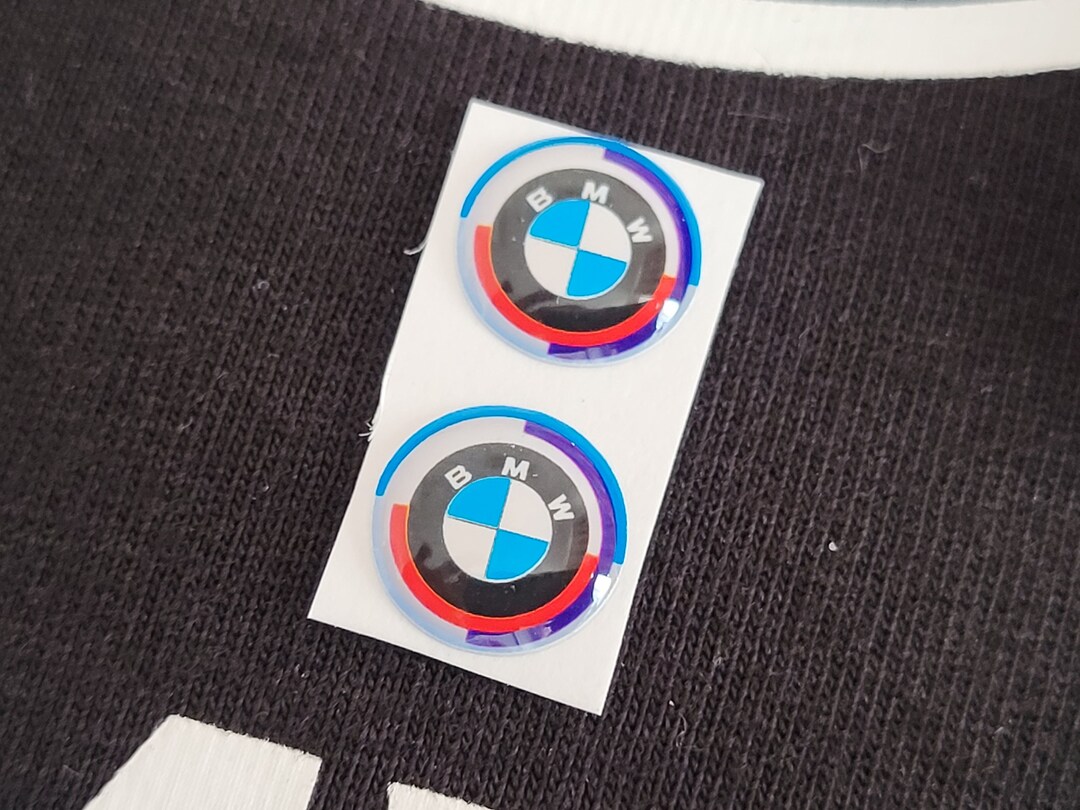 X2 BMW 50th Year M Anniversary Key Fob Badge Emblem Sticker Decal Cap ...
