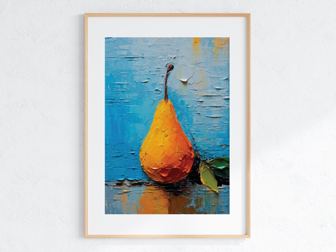 Pear Portrait: Post-impressionistic Style Digital Artwork of a Solo ...