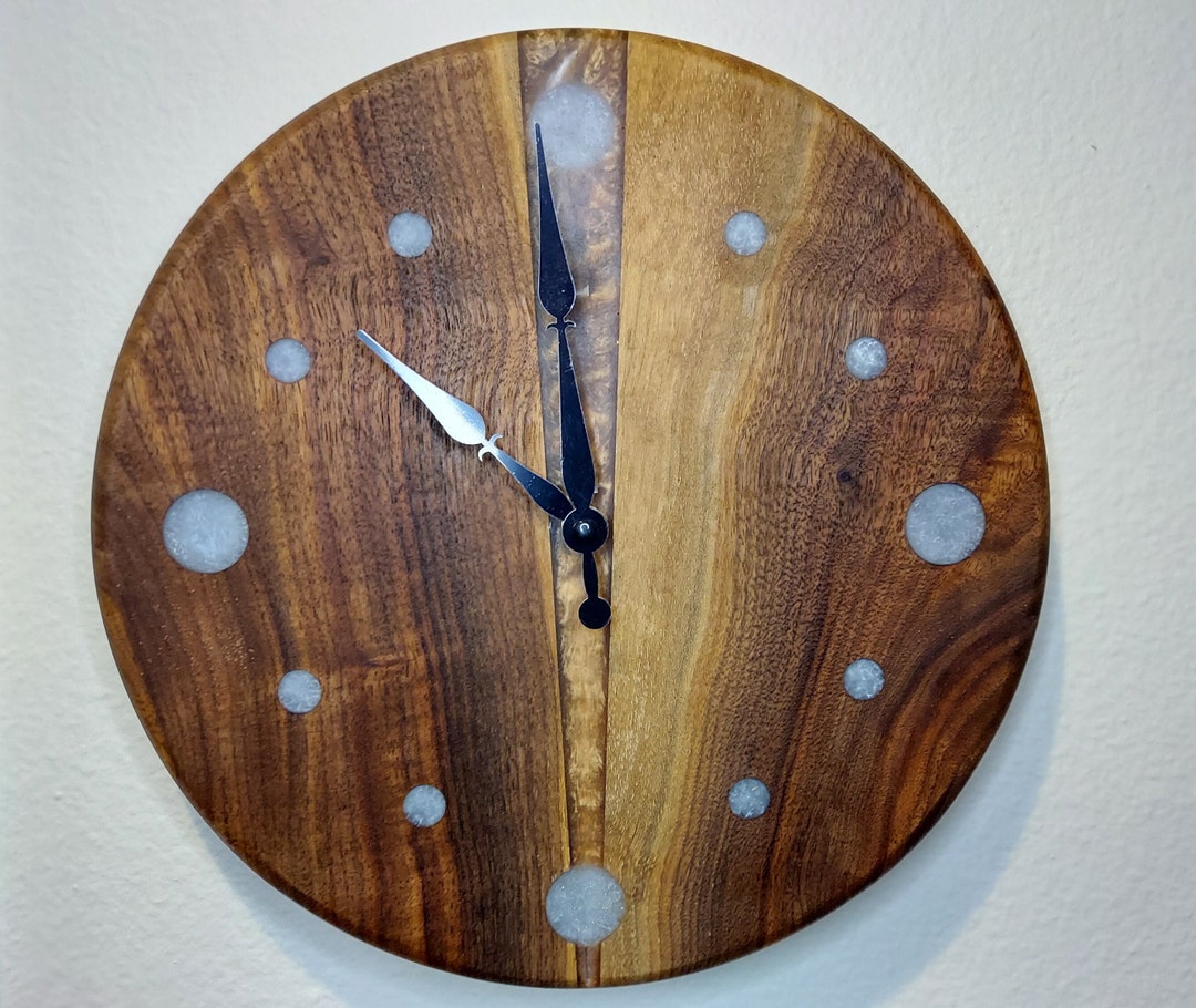 12 in Wood and Epoxy Clock - Etsy