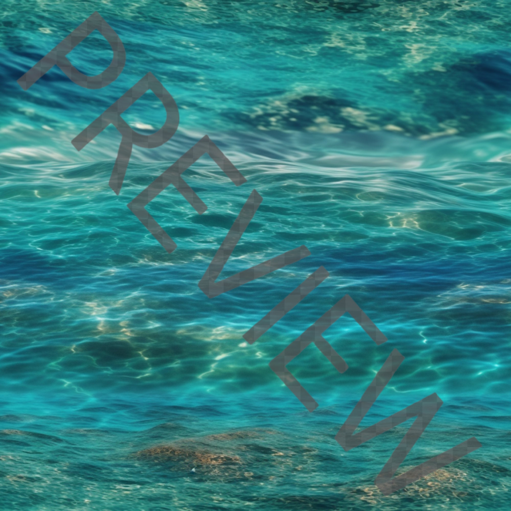 Blue Ocean, Water Digital Paper, Sea Background, Seamless Pattern ...