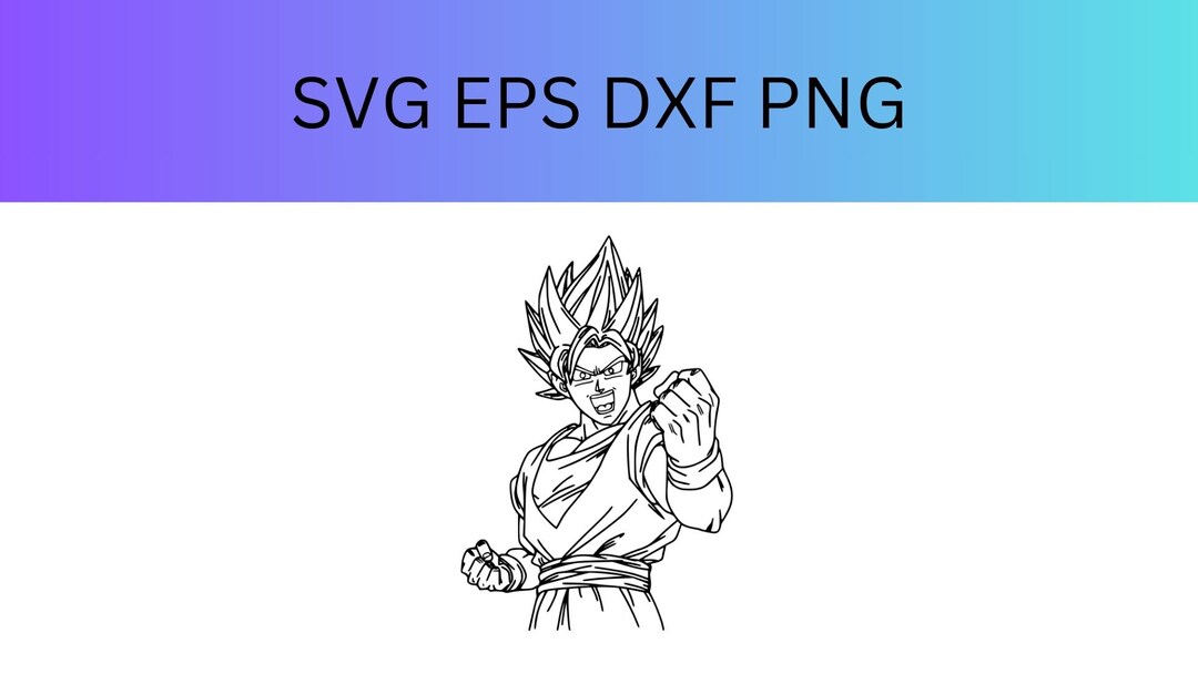 Goku Vector Cut File for Cricut, Silhouette, Png Eps Dxf, Decal ...