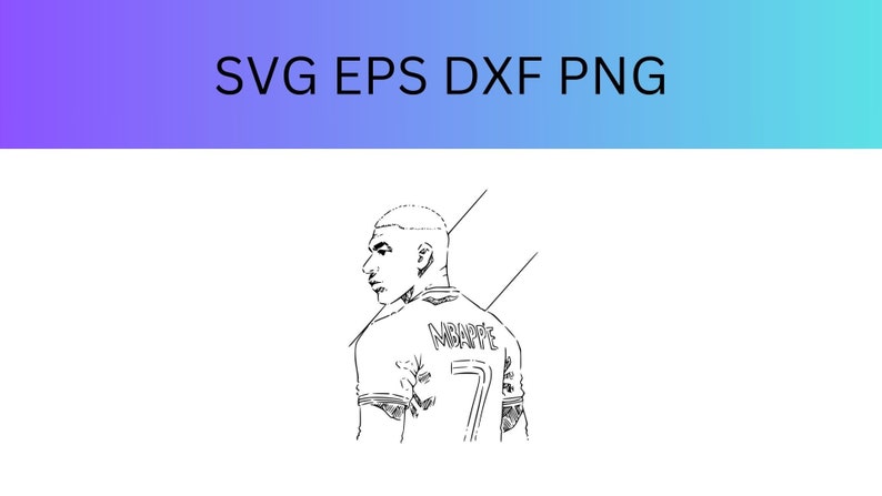 Mbappe Vector Cut File for Cricut, Silhouette, Png Eps Dxf, Decal ...