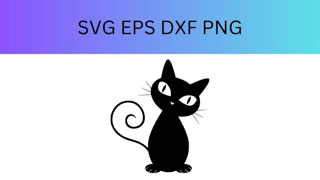 Cute Cat Vector Cut File for Cricut, Silhouette, Png Eps Dxf, Decal ...