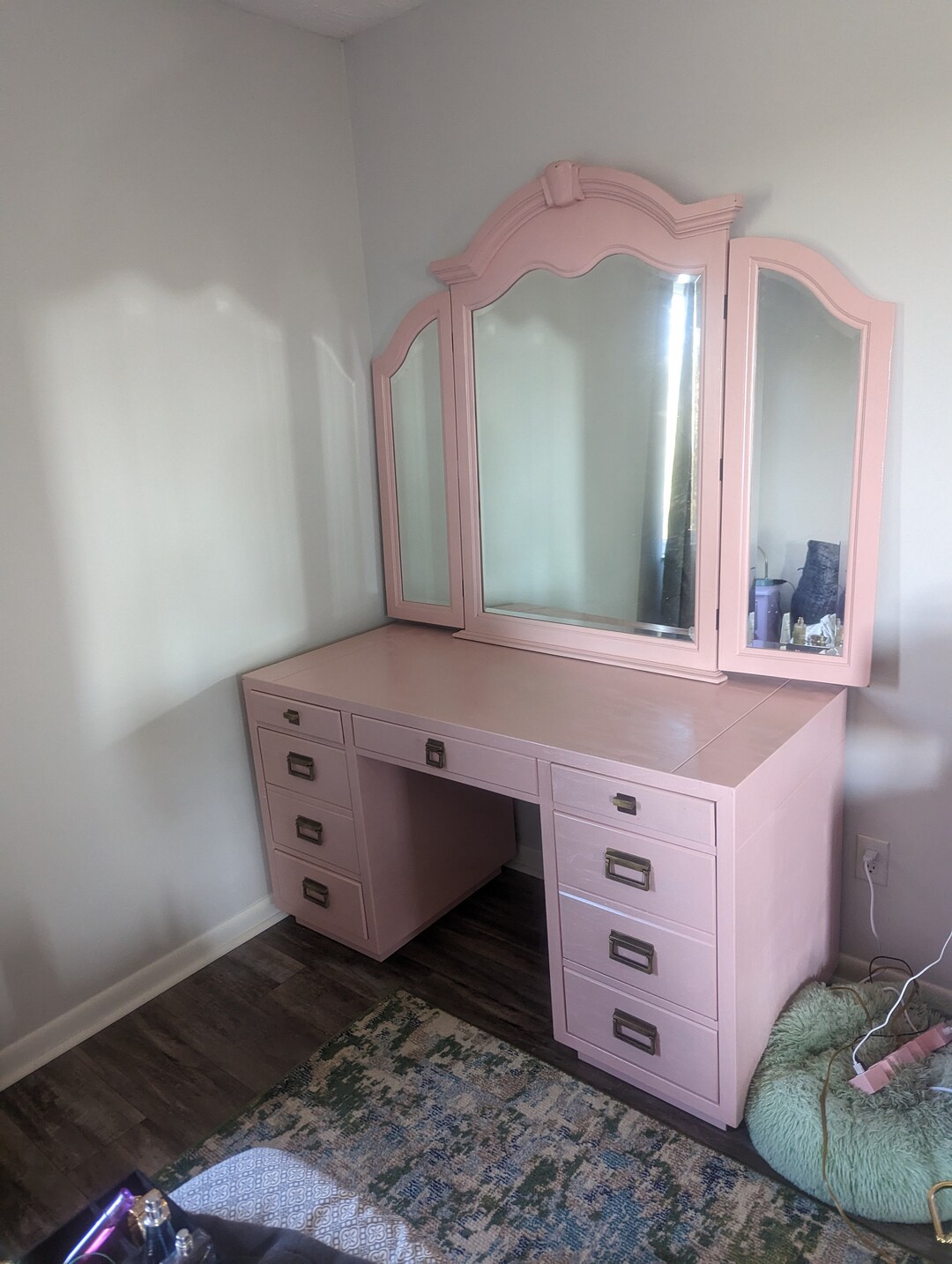 Soft Pink Wood Upcycled Vanity Desk Table SOLD IN AUGUST 2023 - Etsy