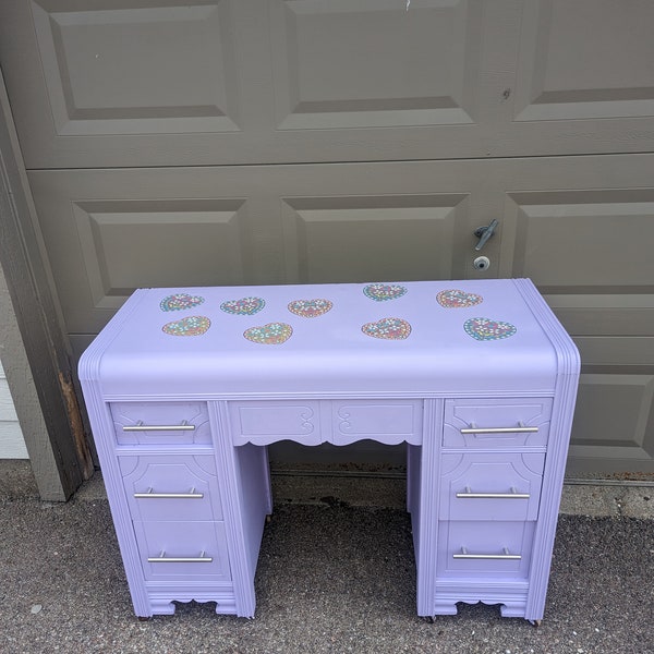 Purple Wood Desk - Etsy