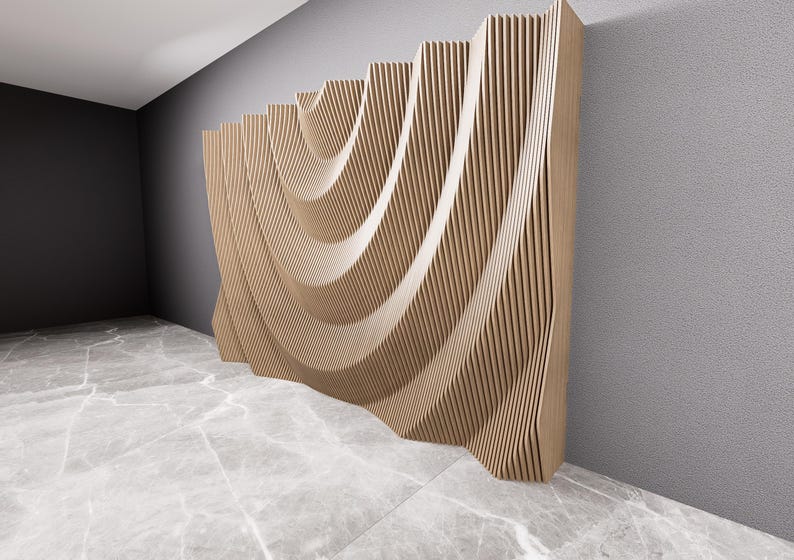 Parametric Wall Art/ Wavy Wooden Wall Decor / Face in Waves / Digital ...