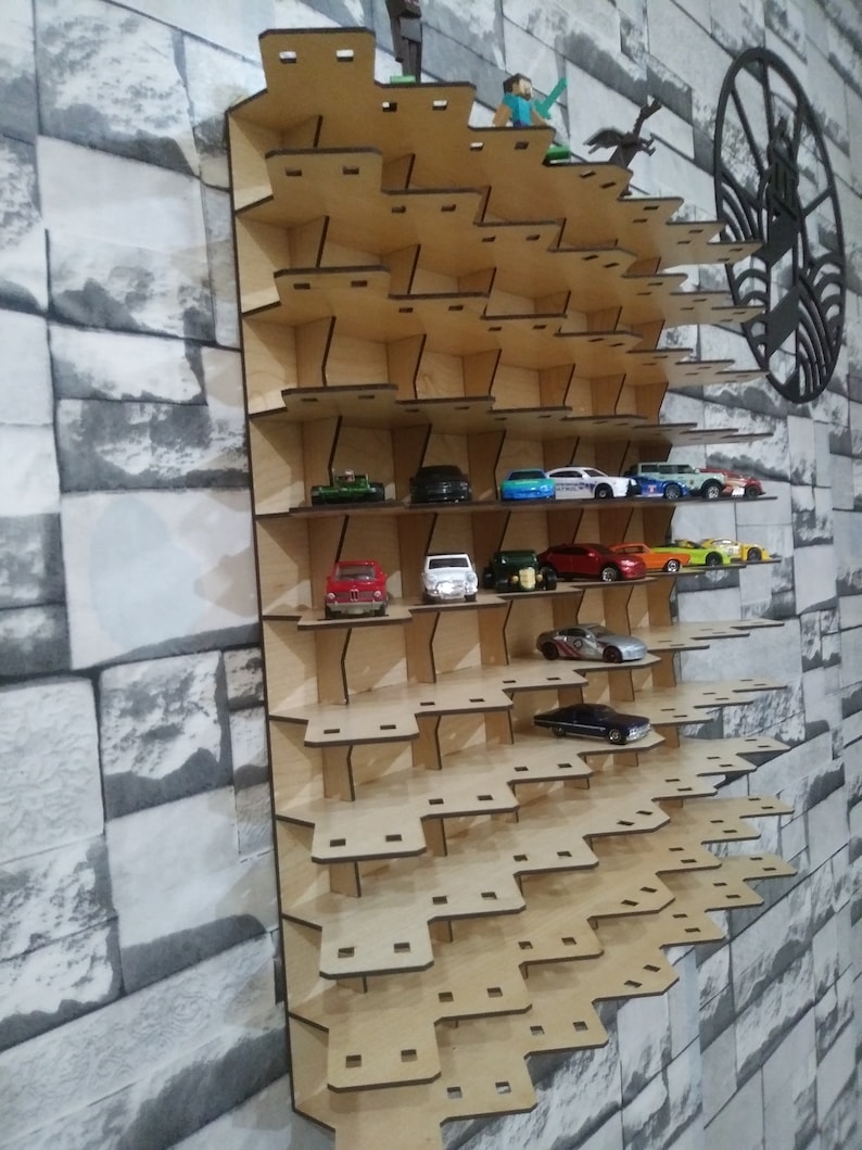 Toy Car Storage for 77 Cars Matchbox Dxf Plan Car Storage 1:64 Car ...