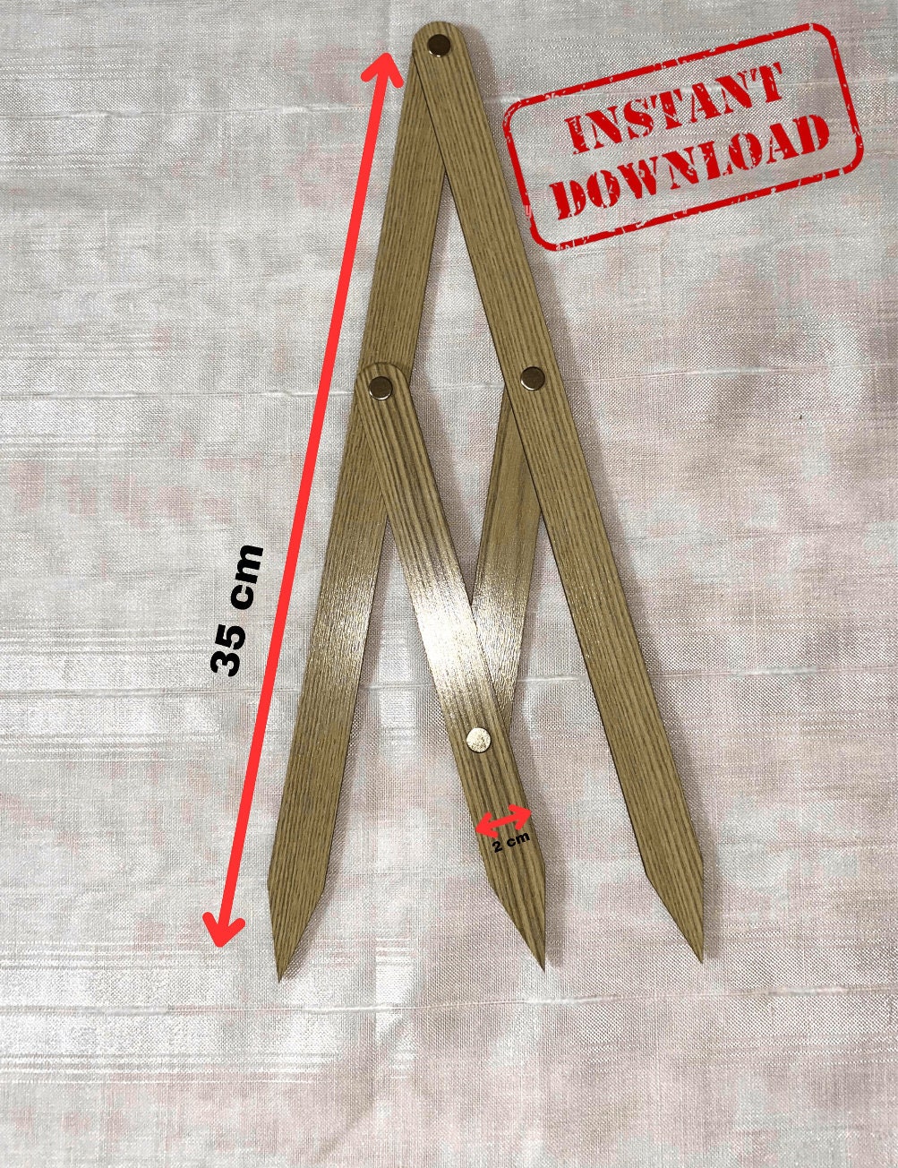 Wooden Golden Ratio Ruler DXF Plan / Compasses - Fibonacci Gauge ...