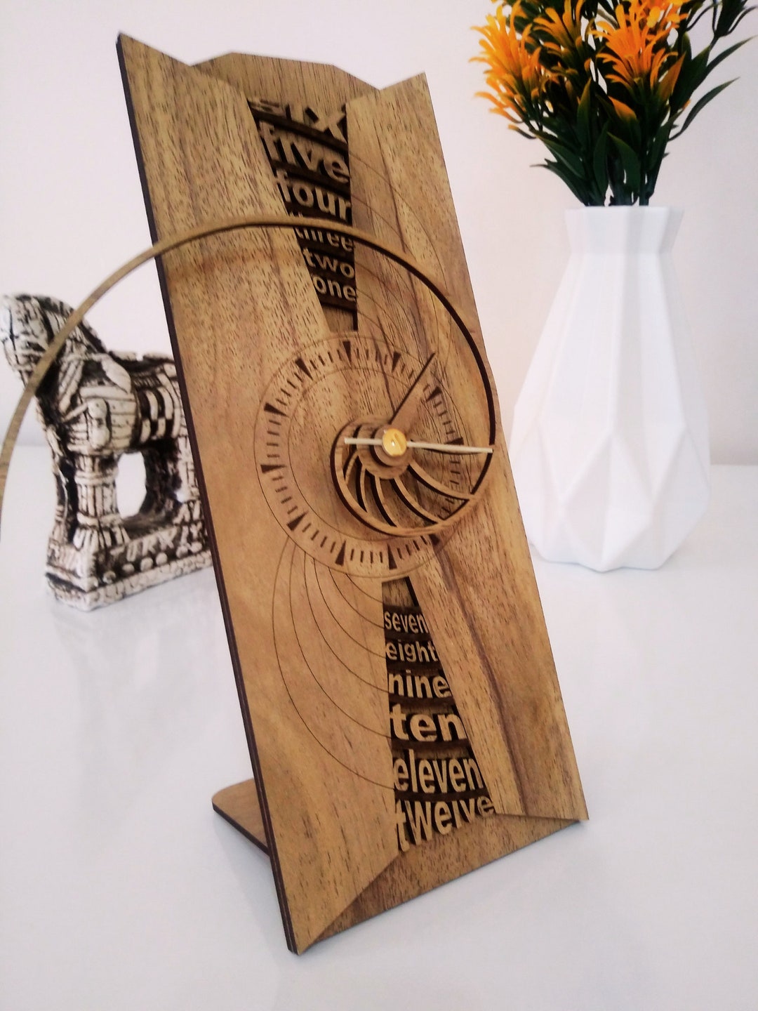 Fibonacci Desk Clock,dxf PLAN Montessori Clock, Wood Fibonacci Table ...