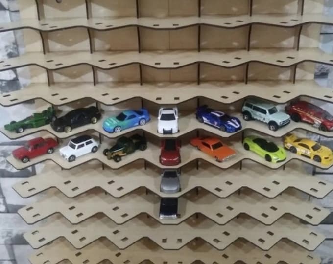 Toy Car Storage for 77 Cars Matchbox Car Storage 1:64 Car Shelf Wall ...
