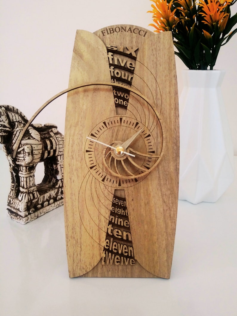 Fibonacci Desk Clockfibonacci Clock Montessori Clock Wood - Etsy