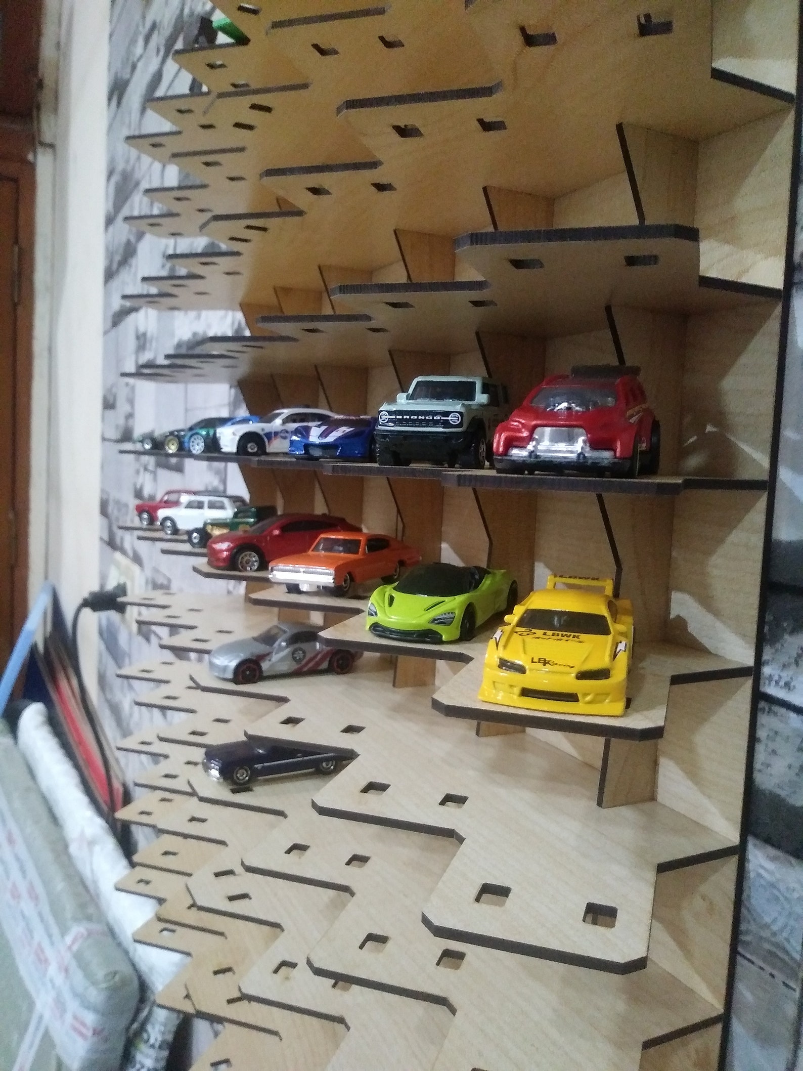 Toy Car Storage for 77 Cars Matchbox Car Storage 1:64 Car Shelf Wall ...