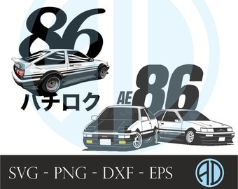 JDM svg, Hachiroku, Toyota AE86 Diseño Svg /Png /Eps /Dxf, Corte de ...