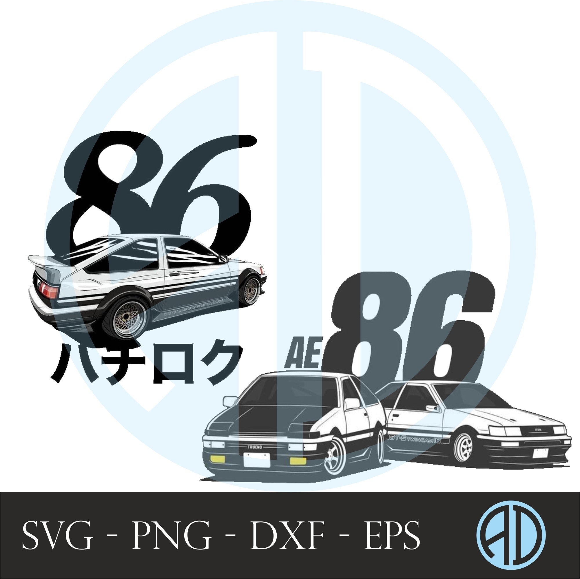Hachiroku Toyota Ae86 Diseño Svg Png Eps Dxf Corte De Imagen Para