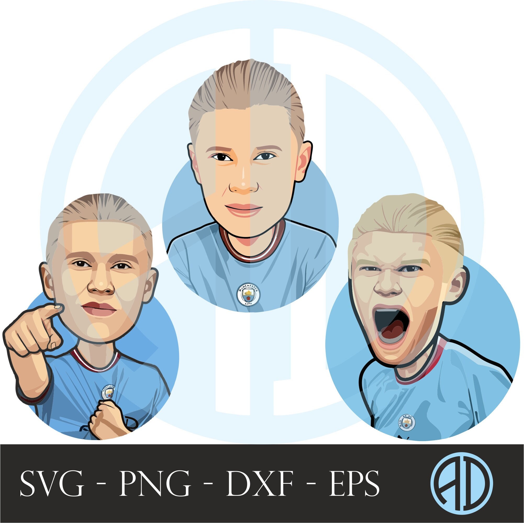 Manchester City, Erling Haaland, Printable T-shirt Design, Football ...
