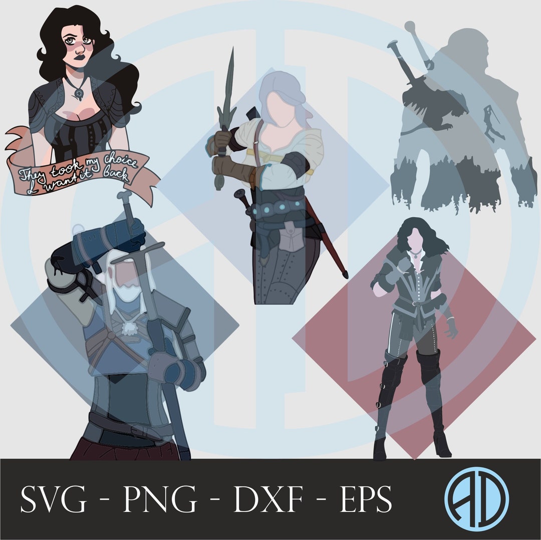 The Witcher SVG Bundle , Witcher Charakter Witcher Logo , Medaillon ...